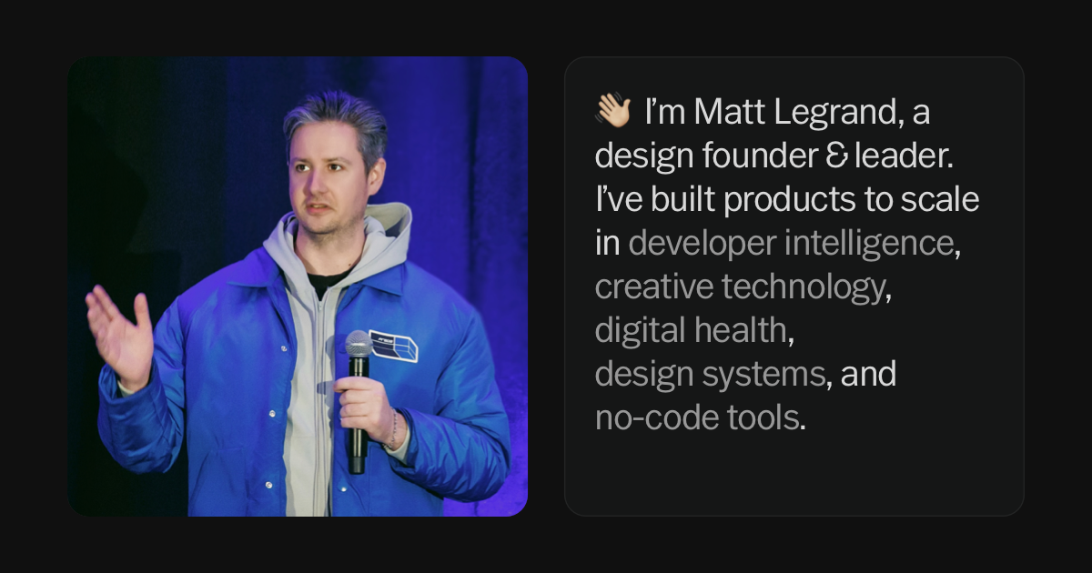 About Matt Legrand — Post-industrial design